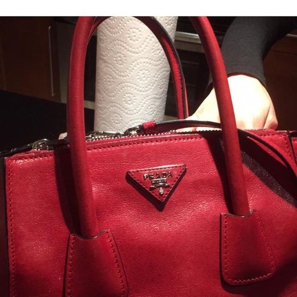 Prada | Bags | Prada Fuoco Glace Calf Red Satchel | Poshmark